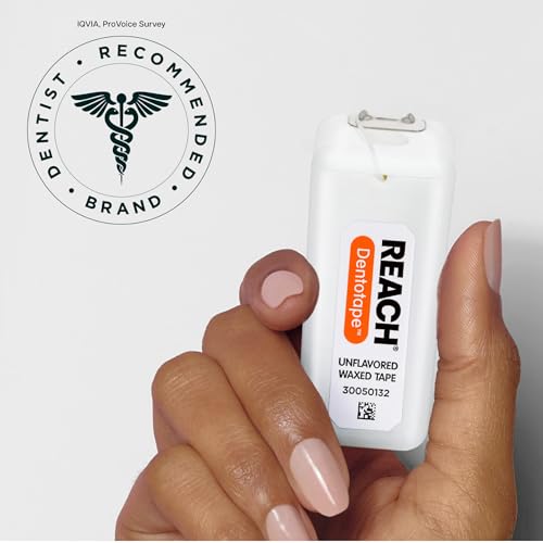 Reach Dentotape Waxed Dental Floss Tape, Shred & Frey Resistant, Oral ...